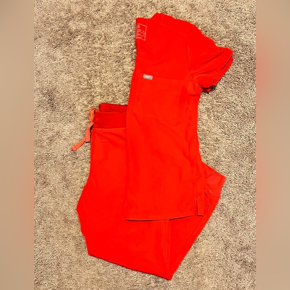 Figs | Tops | Figs Womens Bold Red Set Top Xs Bottoms S | Poshmark